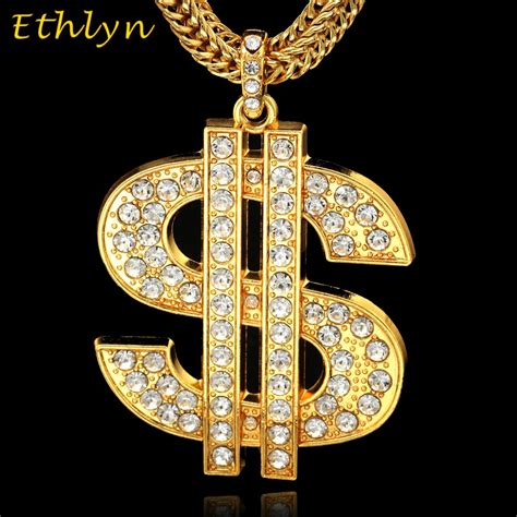 Aliexpress Buy Ethlyn Rhinestone Big Dollar Pendant Gold Color Us