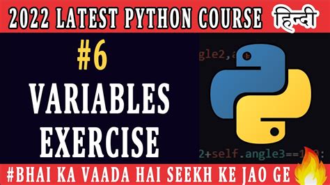 variables exercise 🔥 python zero to hero course in hindi 6 youtube