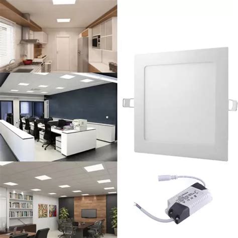 Lámpara plafón led de techo NET MIX Embutir Quadrado color blanco