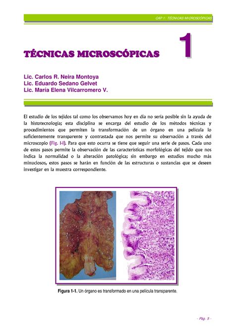 Tecnicas Histologicas CAP 1 TÉCNI CAS MI CROSCÓPI CAS T
