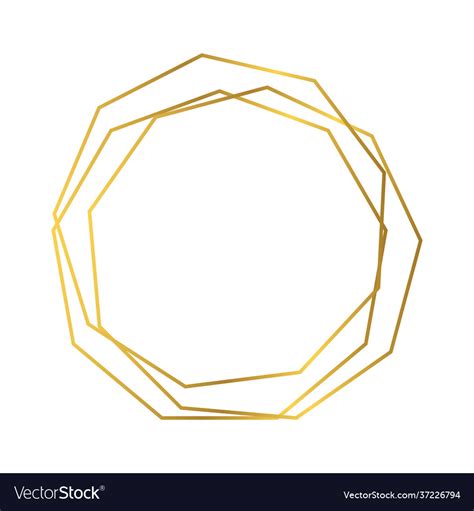 Gold Geometric Polygonal Frame Royalty Free Vector Image