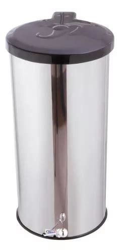 Lixeira Inox Redonda Pedal Esfera Tampa Plástica 35l MercadoLivre