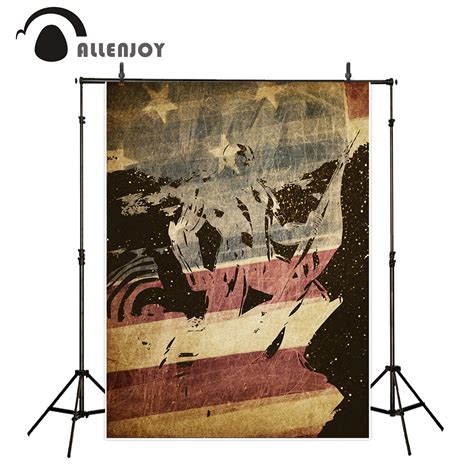 Allenjoy Vinil Foto Raf Arka Plan Nda Heykel Y Ld Zlar Ve Stripes