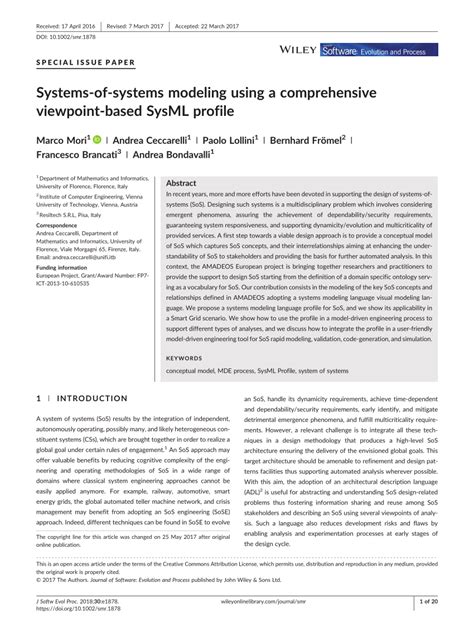 pdf systems of systems modeling using a comprehensive viewpoint based sysml profile