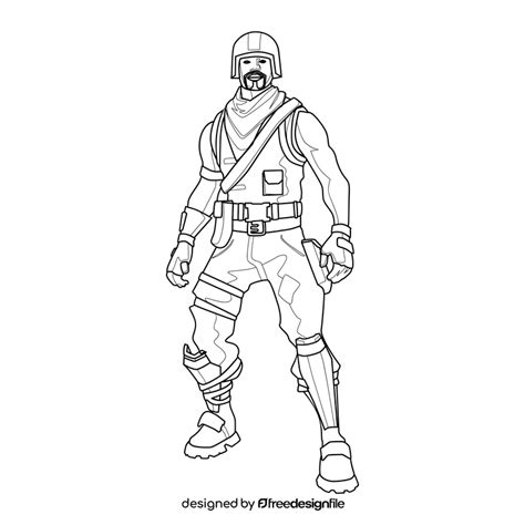 Fortnite Aerial Assault Trooper Drawing Black And White Clipart Free