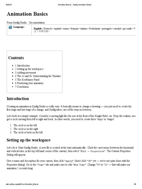 Pdf Animation Basics Synfig Animation Studio Dokumen Tips