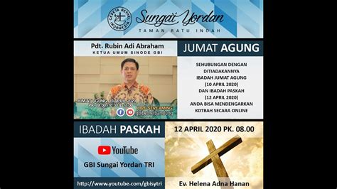 Ibadah Jumat Agung Online Ev Helena Adna Hanan 12 APRIL 2020 YouTube