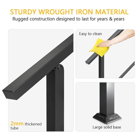Mychoiii Outdoor Stair Railing Handrails For Outdoor Steps 3 Step Stair