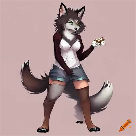 Anime Female Wolf Furry Full Body On Craiyon