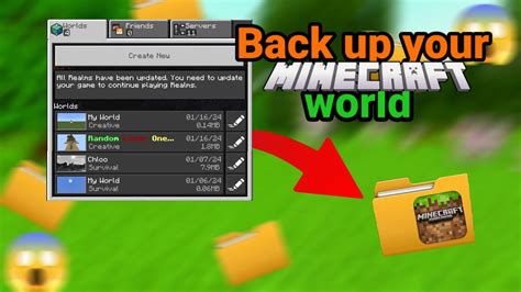 How To Backup Your Minecraft World World Backup In Mcpe Save Your