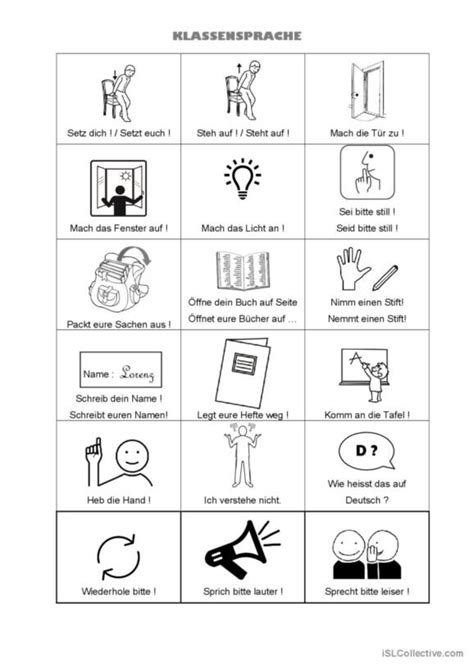 6 Klassensprache Deutsch DAF Arbeitsblätter pdf doc