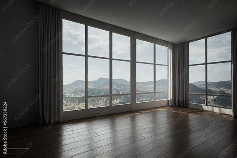 Classical Empty Room Interior D Render The Rooms Have Wooden Floors