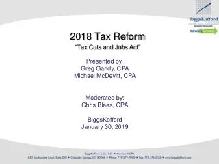 PPT Decoding Tax Changes How The Tax Cuts And Jobs Act Affects You