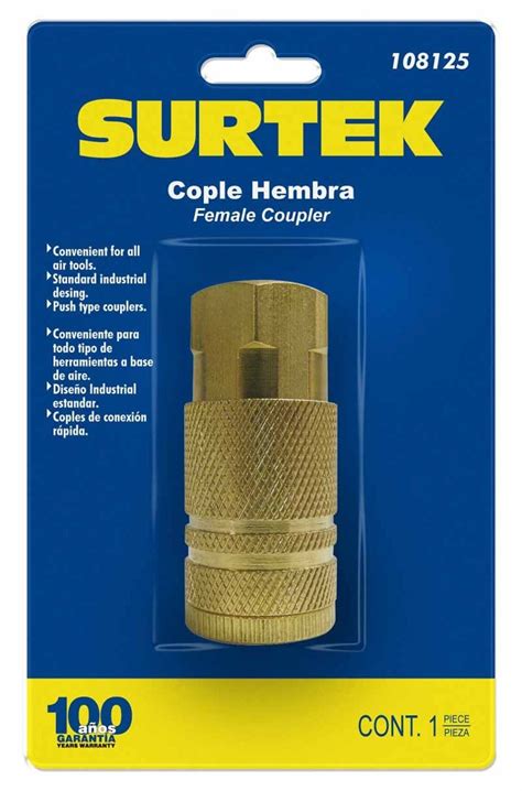 Cople De Conexión Rápida 1 4 Npt Hembra Surtek 108125 Hm4 86 00 en