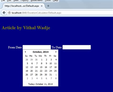 date difference calculator between two dates using asp c