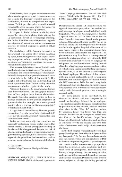 pdf a dynamic approach to second language development methods and techniques by marjolijn h