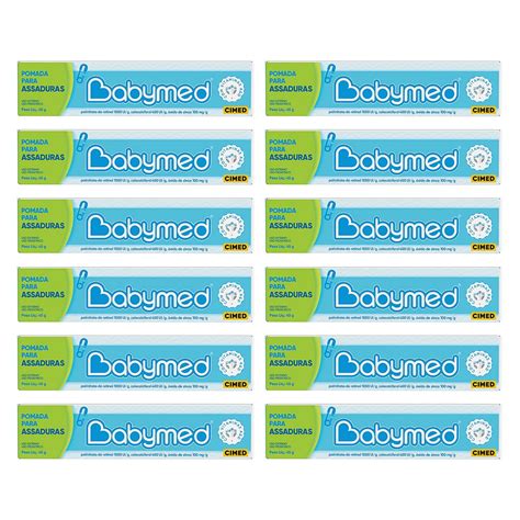 Kit 12 Unidades Pomada Para Prevenção De Assaduras Babymed Azul 45g