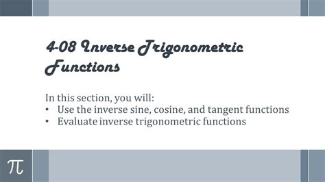 precalculus 4 08 inverse trigonometric functions youtube
