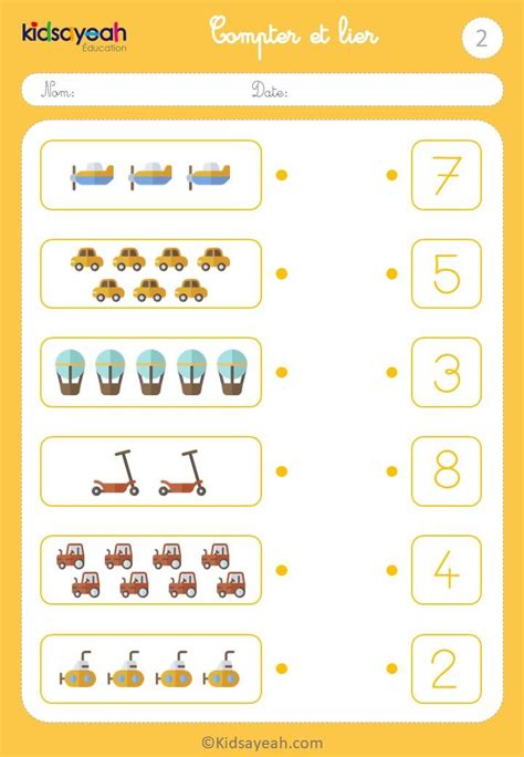 Exercices pour apprendre à compter 1 10 Kidsayeah Éducation