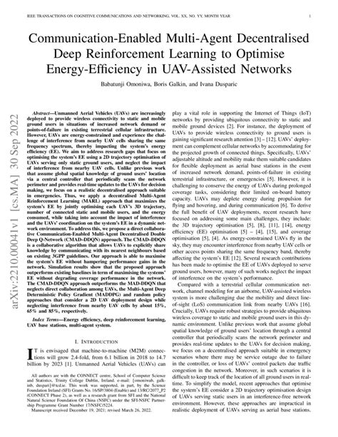 communication enabled multi agent decentralised deep reinforcement learning to optimise energy