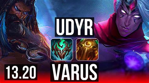 UDYR Vs VARUS TOP Rank 5 Udyr 3 2 12 300 Games KR Grandmaster