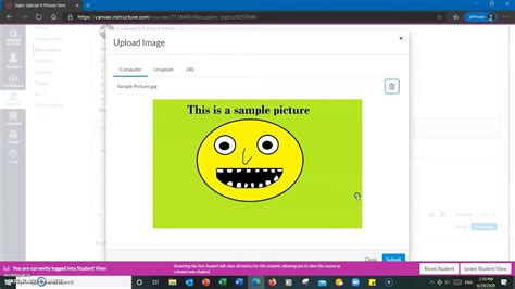 How To Add A Picture Onto A Canvas Discussion Board YouTube