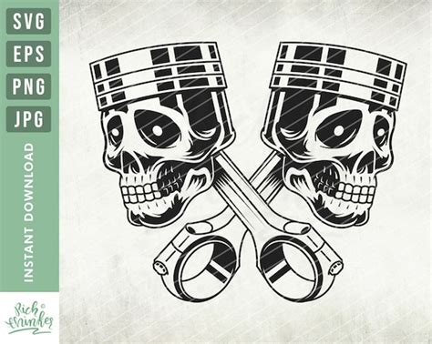 Piston Skull Svg Mechanic Svg Mechanic Shirt US Mechanic Etsy