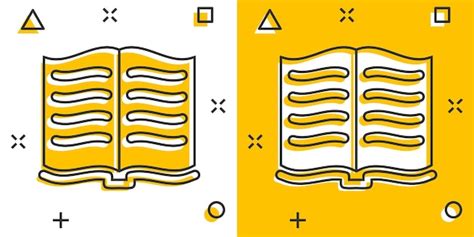 Premium Vector Open Book Icon In Comic Style Literature Vector