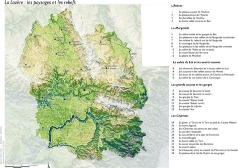 Carte de la Lozère en relief 3D Cartothèque Massif central