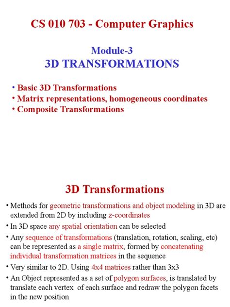 sim 3d transformations final pdf 2 d computer graphics cartesian coordinate system