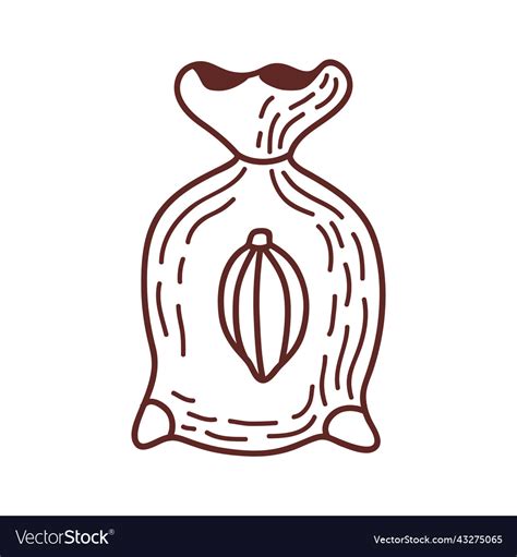Cacao Seeds In Sack Royalty Free Vector Image VectorStock