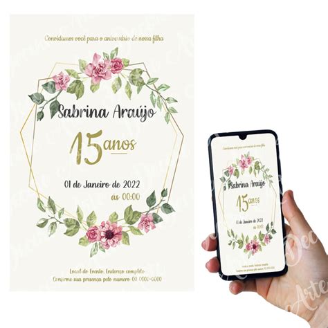 Convite Digital Aniversario 15 Anos e Confirmação Presença Elo7