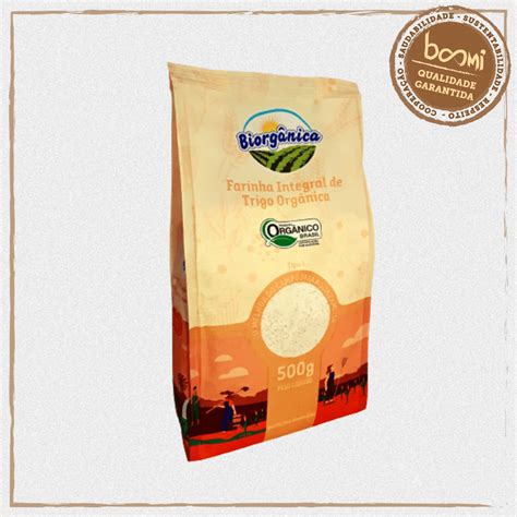 Farinha de Trigo Integral Orgânica Biorgânica 500g Boomi