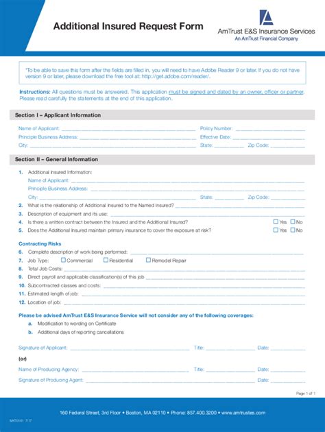 Fillable Online Additional Insured Request Form Fax Email Print Pdffiller