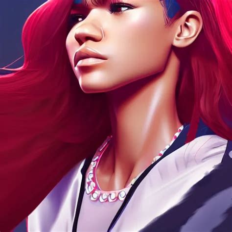 Zendaya Digital Painting K Anime Key Visual Stable Diffusion