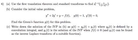 solved 6 a use the first translation theorem and standard