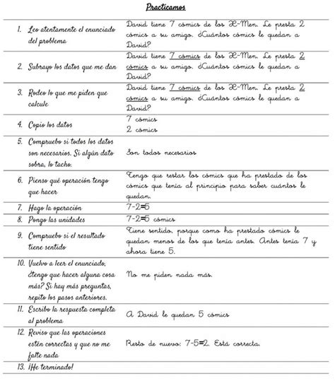 Autoinstrucciones para resolver problemas matemáticos Psicoeducando