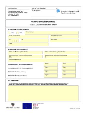 Ausf Llbar Online Ib Sachsen Anhalt Verwendungsnachweis Zs D