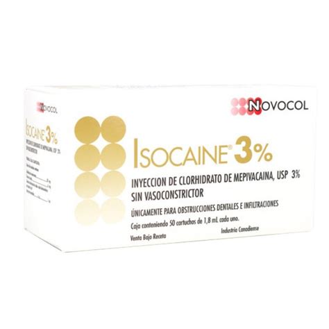 Anestesia local Isocaína al 3 Isocaine Novocol sin Vasoconstrictor