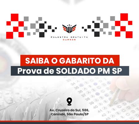 SAIBA O GABARITO DA PROVA DE SOLDADO PM SP Loja Virtual