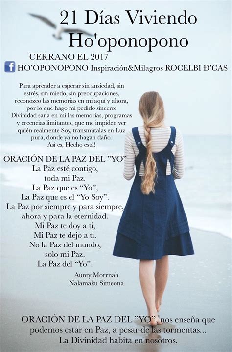 Oraci N De La Paz Del Yo Ho Oponopono Hoponopono Oracion
