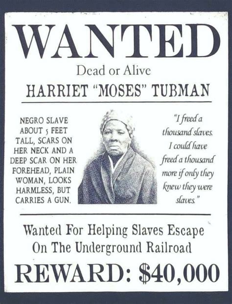 40 000 REWARD HARRIET MOSES TUBMAN SPY MINTY SLAVE POSTER 8 5X11 PHOTO