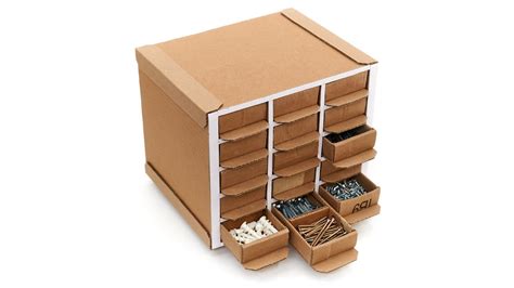 Making A Small Parts Organizer With Drawers From Cardboard YouTube