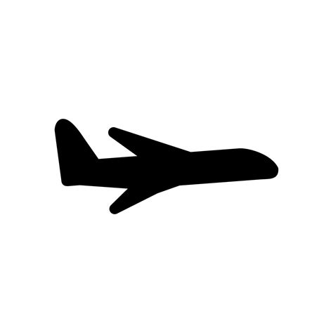 Airplane Icon Vector Solid Illustration Pictogram Isolated On White