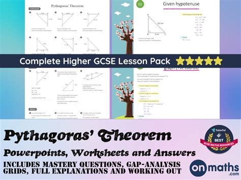 pythagoras theorem powerpoints worksheets answers higher gcse complete pack teaching