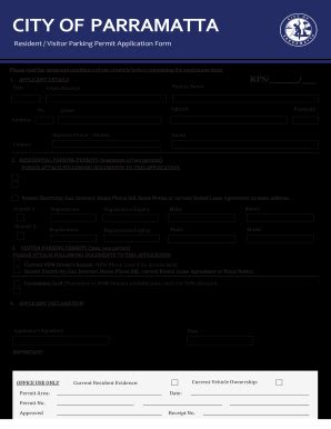 Fillable Online Resident Visitor Parking Permit Application City Of