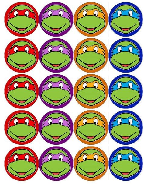 Free Printable Teenage Mutant Ninja Turtle Cupcake Toppers Fillable