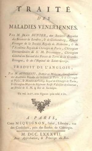 Traité des maladies vénériennes by HUNTER M buono Copertina rigida