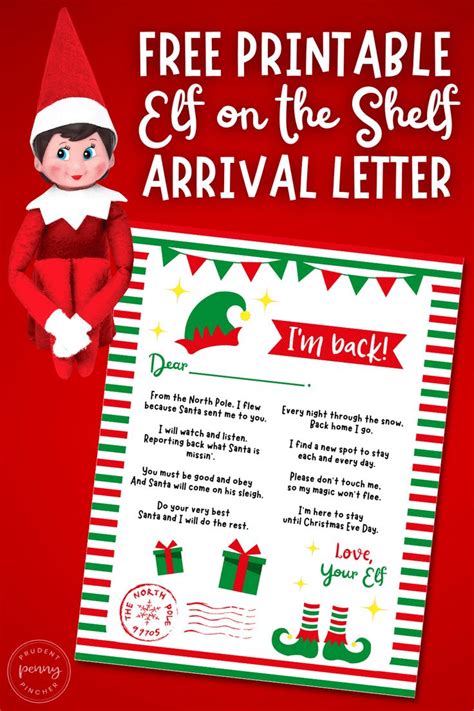 Free Printable Elf On The Shelf Arrival Letter Free Christmas