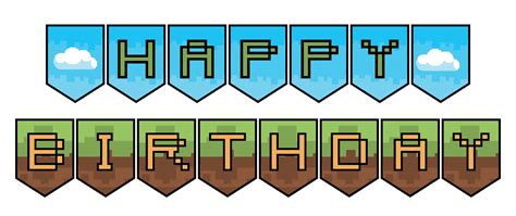 Minecraft Happy Birthday Sign Free Pdf Printables Printablee